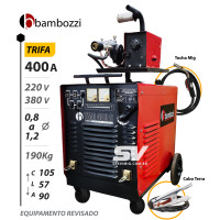 Mig Bambozzi TMC 400A - Trifasica 220V + Tocha e Cabo Terra